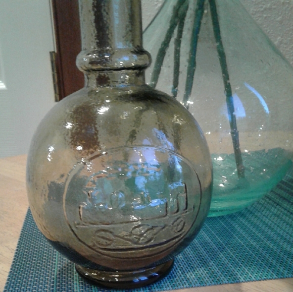 Accents | Smoky Vase With Embossed Train | Poshmark